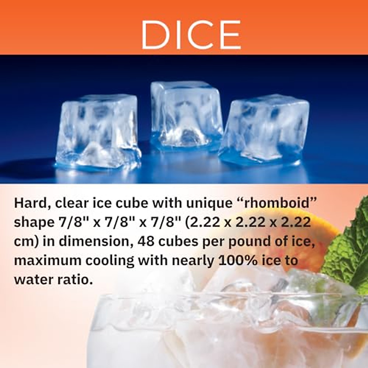 Manitowoc Undercounter Ice Maker, Dice Ice Cube Style, 286 lb/24hr Ice Production with 19 lb Storage Capacity