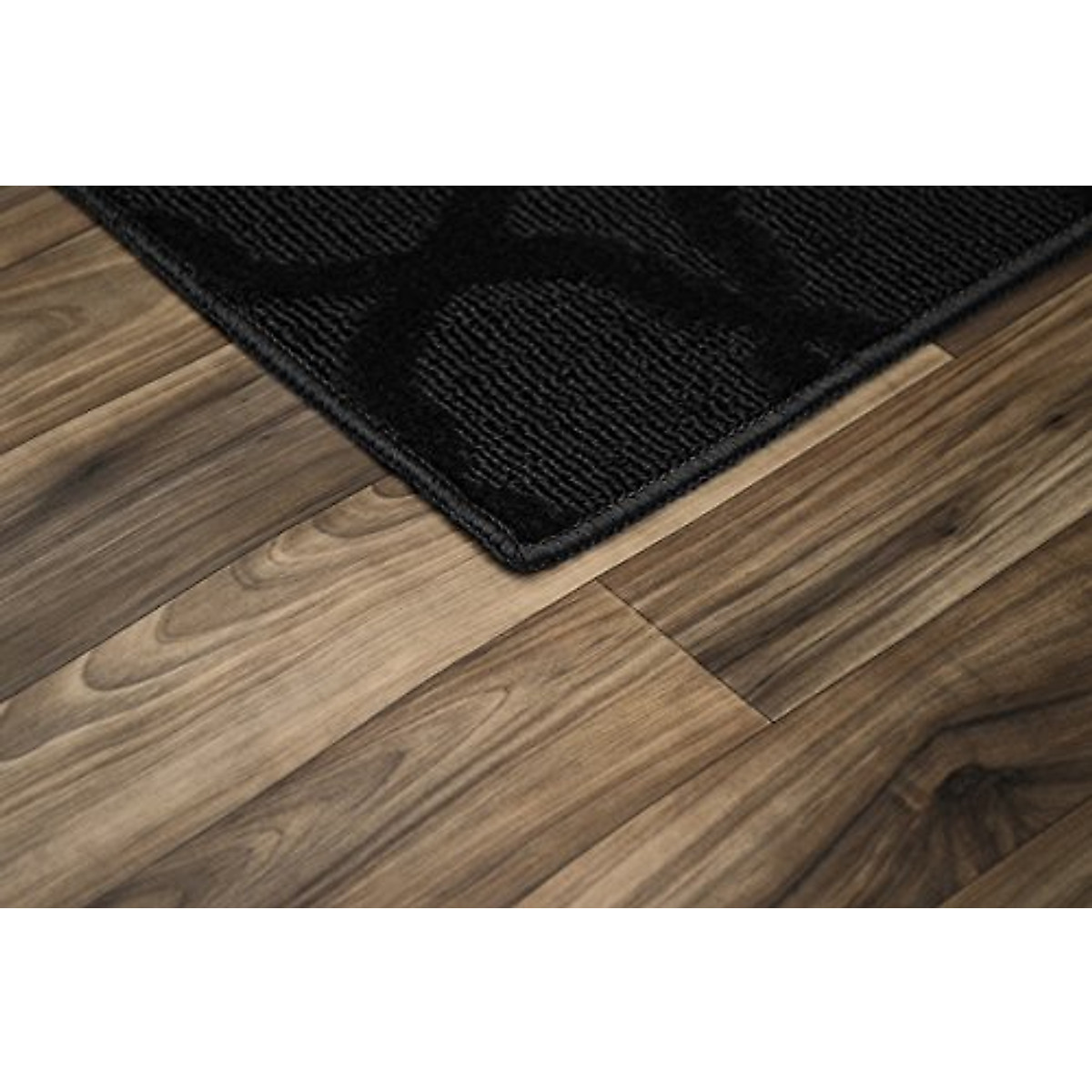 Garland Rug Sparta Non Slip Polypropylene 2 Ft. X 12 Ft. Black Area Rug- Ideal for Living Rooms & Hallways, Stylish & Durable for High-Traffic Areas