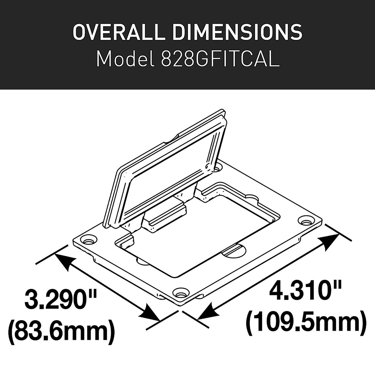 Legrand Wiremold 828GFITCAL OmniBox/Modulink Rectangular GFCI Cover Plate, Brushed Aluminim (1 Pack)