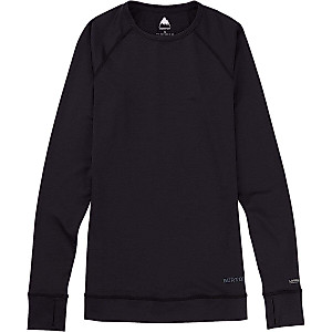 Burton Womens Lightweight x Base Layer Crewneck, True Black, X-Small