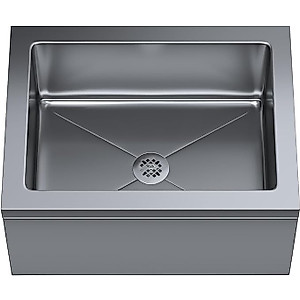 Express KitchQuip Stainless Steel Floor Mop Sink | 18-gauge, 304 Stainless Steel | Commercial & Kitchen Sinks | NSF Certified | Size 25" x 33" x 16" |