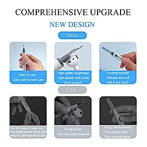 2022 Earbuds Cleaning Kit for Airpod, CareReal 2 PCS Multifunction Cleaning Pen Portable 3 in 1 Headphone Cleaner Kit for Airpod Pro 1 2 3, Wireless Earphones Charging Box, Mobile Phone(White, Black)