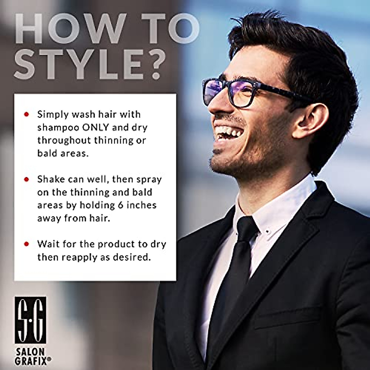 Salon Grafix High Beams Color Thickener Temporary Spray - Black for Unisex - 2.7 oz Hair Color