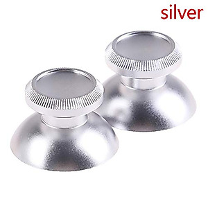 VizGiz 3 Pair Joystick Caps Replacement Aluminum Alloy Metal Mushroom Cap Cover Analog Thumb Grip Stick Cover Thumbstick Repair Rocker DIY for Xbox ONE PS4 Pro Slim Dualshock 4 Controller