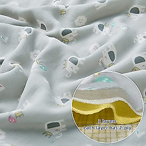 DaysU 6-Layer Muslin Swaddle Blankets for Newborn Babies, Soft Breathable Muslin Baby Blankets Unisex for Boys Girls, Baby Crib Toddler Bed, Large 47" x 47", 1 Pack - Elephant