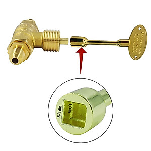 MCAMPAS Replacement Parts Gas Valve Key for Gas Fire Pits and Fireplaces, Polished Brass Replacement Gas Key Fits 1/4" Turn Ball Valve 3” Long of 2 Pack