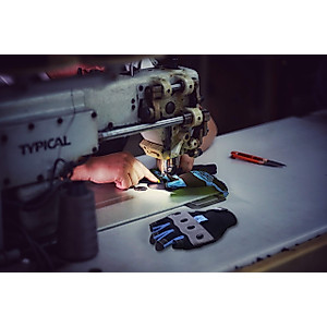 FOUR-AM Work gloves Men Fingerless Mechanic Gloves Shock-Grip, Anti-Collision For Men Women(Blue, Large)