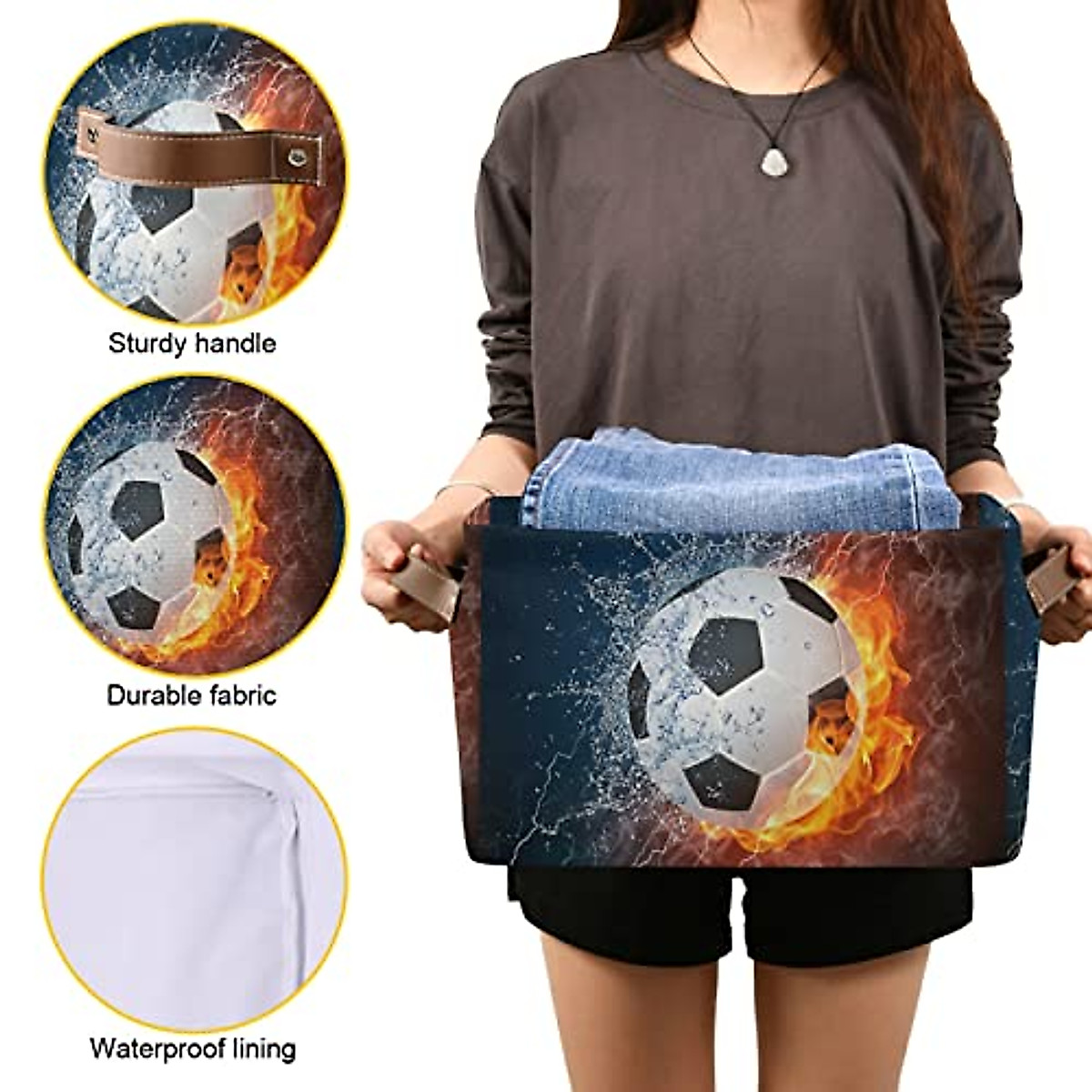 FZDXZJJ Soccer Storage Baskets for Home & Office