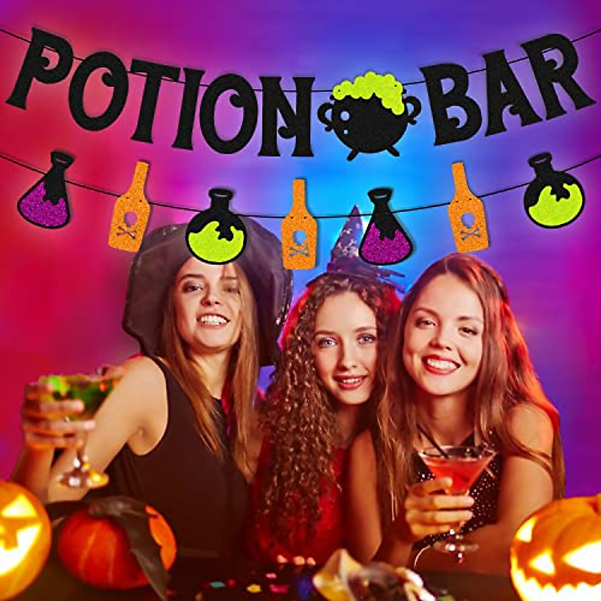 Potion Bar Banner Halloween Witches Haunted House Theme for Boy Girl Kids Halloween Decorations Festival Holiday Party Supplies