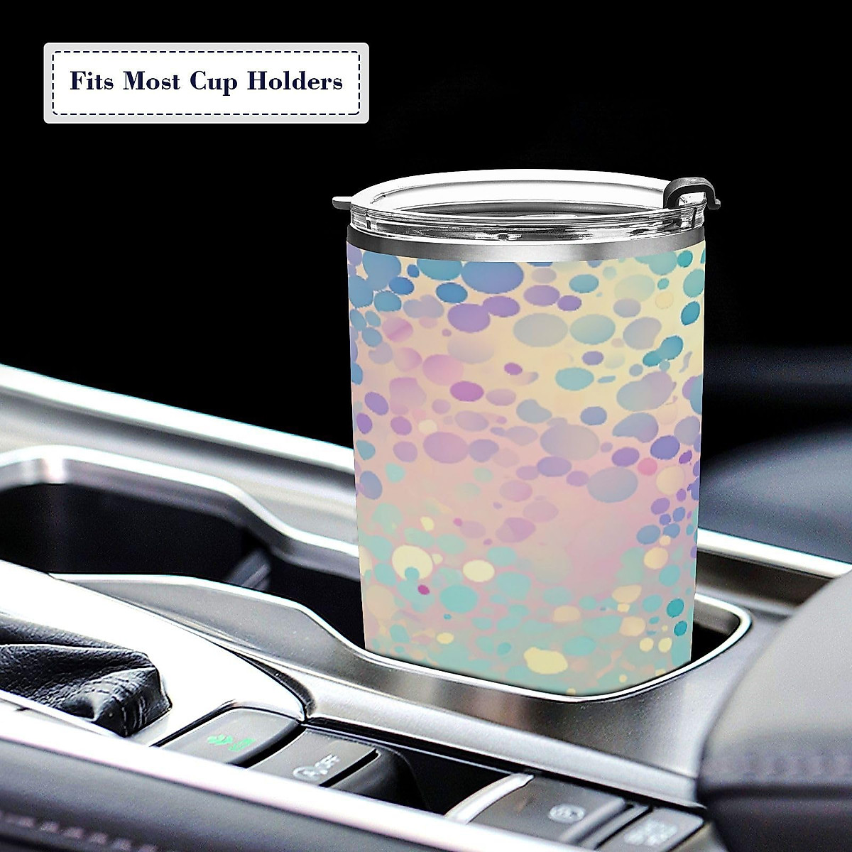 Wassud Circle Abstract 20 oz Tumbler with Lid and Straw Stainless Steel Double Wall Vacuum Tumblers Insulated Travel Coffee Mug for Cold and Hot Drinks