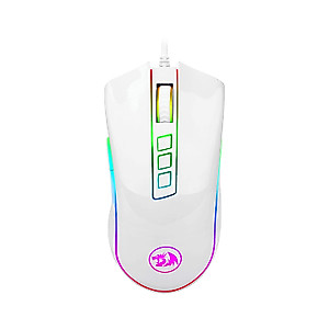 Redragon Snake Gaming Mouse, RGB, 7 Buttons, 10000DPI, Lunar White