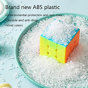 Roxenda Speed Cube Set, Speed Cube Bundle of 2x2 3x3 Megaminx Pyramid Cube and Magic Rainbow Ball Smoothly Magic Cubes Collection for Kids & Adults [5 Pack] (Stickerless)