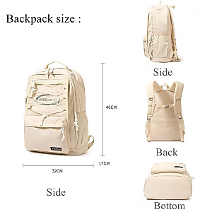 EKUIZAI Solid Color Simple Elementary Backpack Middle School Bookbag Outdoor Daypack for Teen Girls