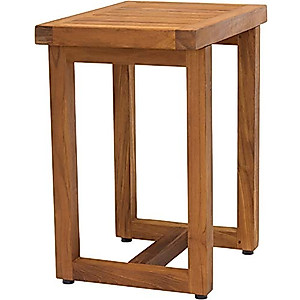 AquaTeak 18" Spa Teak Shower Bench with Elevated Height