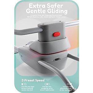 Daming Baby Swings for Infants, Portable Electric Mobile Gentle Gliding, Plug/Battery Power Up, 3 Speed 8 Melodies, for Newborn Baby Boys Girls 0-6 Months, Remote Control Included