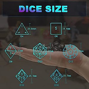 Shake to Light Up LED Dice,7 Pieces Glowing Dice Set with Charging Box,USB Port Charging,for Dungeons and Dragons RPG Table Games,Role Playing Table Games,RPG Polyhedral Dice Set
