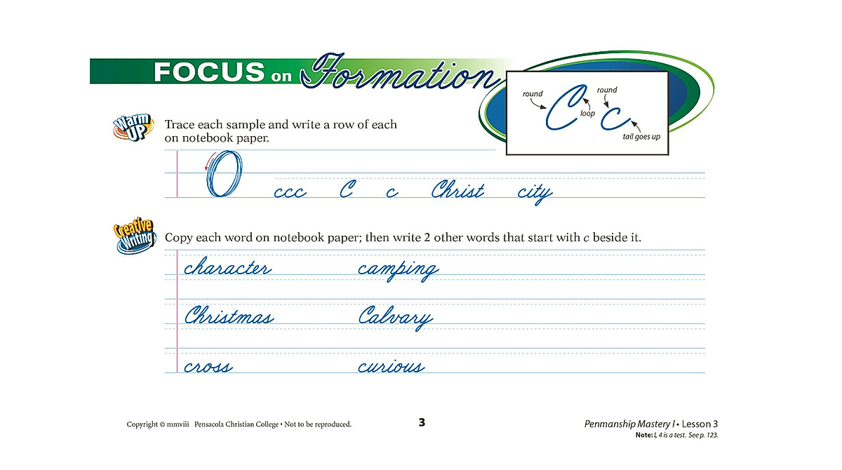Penmanship Mastery I - Abeka 4th Grade Cursive Handwriting Workbook