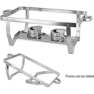 Stainless Steel Food Warmer Buffet Dish Catering Pan, Buffet Heater Stainless Steel Chafing Dish with Food Pans Fuel Holders, for Catering Buffet (Three Grid) (Single Grid)