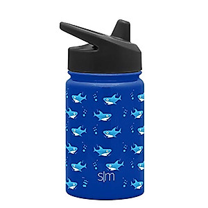 Simple Modern Kids Summit Sippy Cup Thermos 10oz - Stainless Steel Toddler Water Bottle Vacuum Insulated Girls and Boys Hydro Travel Cup Flask -Shark Bite Purple