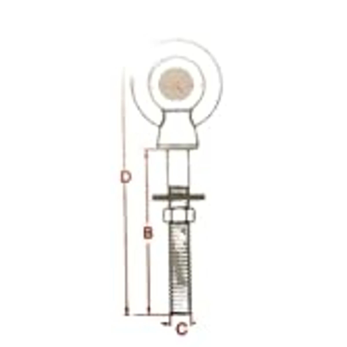 US STAINLESS 2 Pieces Stainless Steel 316 (Shape Type 307) Lifting Eye Bolt 3/8" UNC x 120mm Marine Grade Pitch of 16