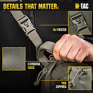 M-Tac Tactical Large Crossbody Bag for Men - Concealed Carry Sling - Multicam Black CCW Chest Bag - Elite Sphaera Shoulder Pack (Regular)