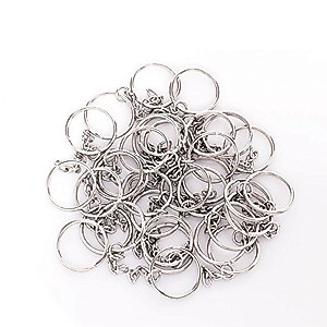 KINGFOREST 100PCS Split Key Ring with Chain 1 inch and Jump Rings,Split Key Ring with Chain Silver Color Metal Split Key Chain Ring Parts with Open Jump Ring and Connector.