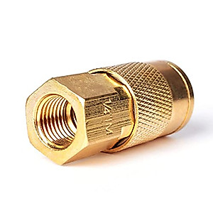 FYPower 10 Pieces Hybrid Lead-in Air Hose kit, 3/8 Inch x 6 ft Whip Air Compressor Hose Kit, 1/4" NPT Air Coupler and Plug, Industrial Solid Brass Quick Connect, 360° Swivel Connector
