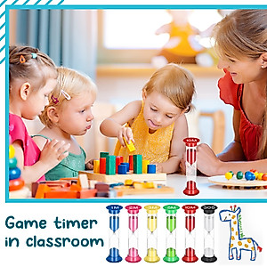 Xuhal 60 Pcs Back to School Sand Timer for Classroom Small Colorful Plastic Hourglass Sand Clock Bulk Hour Glass 30sec/ 1min/ 2mins/ 3mins/ 5mins/ 10mins for School Kids Teacher Learning Games