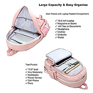 HIDDS Laptop Backpack Girls 15.6 Inch Bundle with Women Purses Backpack College School Bag Baby Diaper Backpacks