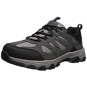 Skechers Men's Selmen-Enago Trail Oxford Hiking Shoe, Grey, 9.5 Extra Wide US