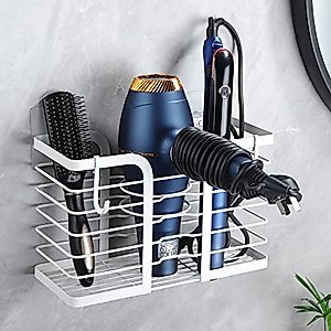 YIGII Hair Dryer Holder - Hair Tool Organizer/Blow Dryer Holder Wall Mount Bathroom Hair Styling Tools Organizer Basket for Hair Dryer, Flat Iron, Curling Wand Hot Hair Tool Holder
