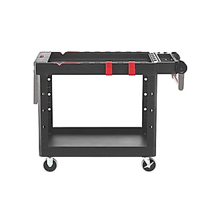 Rubbermaid Commercial Products Heavy Duty Adaptable Utility/Service Cart, Medium, 500 lb. Capacity, Black, for Warehouse/Garage/Cleaning/Maintenance