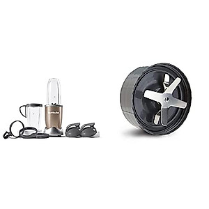 NutriBullet Pro - 13-Piece High-Speed Blender/Mixer System with Hardcover Recipe Book Included (900 Watts) Champagne, Standard & 900 Watt/Sport Cross Extractor Blade.60 Pounds, Gray