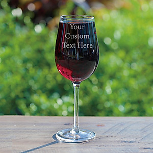 Personalized Wine Glass Engraved with Your Custom Text - Customized Gifts, Unique Birthday Gift, Bridesmaid Gift, Custom Gifts for Women or Men (17oz Stemmed)