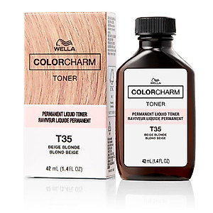 COLORCHARM Permanent Liquid Toners| Neutralize Brass| Free of Parabens| Vegan| T35 Beige Blonde| 1.4 Fl Oz