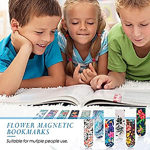 30 Pieces Magnetic Bookmarks Floral Page Clips Flowers and Plants Magnet Page Markers Assorted Book Markers Set for Women Girls Reading School Library Supplies