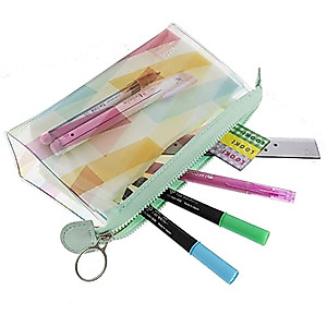 SUN-STAR Gusset Clear Pouch "mitte" Large Capacity, for Pencil Case and Cosmetic Pouch, Colorful