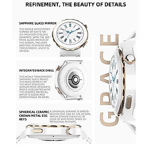 HANDA Smart Watch for Women, Fitness Tracker Smartwatch with Heart Rate Blood Oxygen Sleep Monitor Bluetooth Call Pedometer AI Voice Control IP67 Waterproof Activity Tracker for Android iOS (Gold)