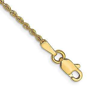 IceCarats 14K Yellow Gold 1.3mm Rope Chain Bracelet 7 inch