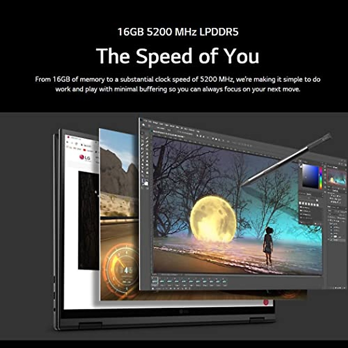 LG 2022 Gram 16" 2in1 Touchscreen Laptop, Intel i7 Evo Platform 12Core, IPS WQXGA Display, Wi-Fi 6E, Backlit KB, Thunderbolt4, Stylus Pen, HDMI Cable (16GB LPDDR5 5200MHz RAM | 1TB PCIe SSD)