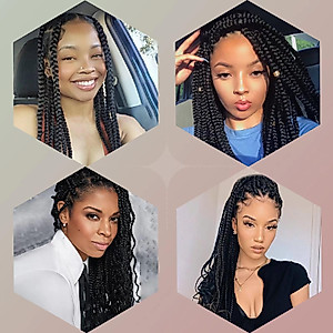 RUN SHUI Pre-stretched Braiding Hair, Synthetic Fiber Braid Hair Extensions, Ombre Braiding Hair Pre stretched, Crochet Twist Braid (24''-8packs, 1b)…