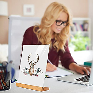 TONICE® 3 Pack 8.5x11 Acrylic Sign Holder L Shape Slant Back Design Clear Acrylic Frame Wood Base, Table Menu Display Stand, Flyer Display (Optional 8.5x11/5x7 Inch L/T Shape)