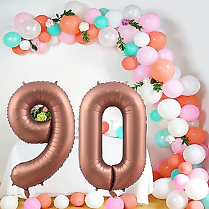 YFHVJTKO 40 Inch Number 10 Foil Balloons 10th Celebration Decorations for Happy 10th Birthday Party Wedding Bridal Shower Engagement Photo Shoot Anniversary Decoration, Number 10 Chocolates Balloon