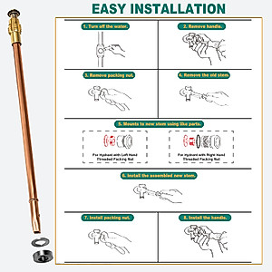 123-0093 Replacement stem for Mansfield Style 500 Series Full-turn Hydrants Manufactured From 1970-2006, for 12 Inches Sillcock ASFP and 8 Inches Hillock