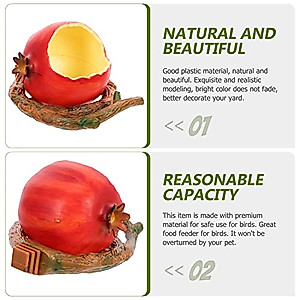 YARNOW Bird Feeder Bowl Parrot Food Cup Pomegranate Shape Melamine Feeding Coop Cups Clamp Water Cage Dish for Parakeet Conure Cockatiels Lovebird Budgie Dark Red