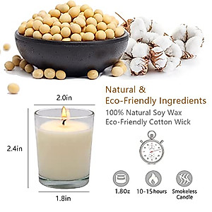 Set of 20 White Votive Candles for Home Décor Weddings Holidays Party and DIY, Unscented Soy Wax Candle Filled in Clear Glass