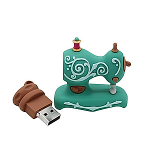 Aneew 32GB Pendrive Novelty Vintage Sewing Machine Embroidery Model USB Flash Drive Memory Stick Thumb Students Gift (32GB)