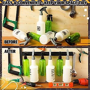 MorningRo 2 Pcs Spray Bottle Holder Wall Mounted Spray Bottle Storage Rack with Hardware Spray Bottle Hanger Spray Bottle Organizer, Holds up to 12 Sprayers (16 Oz) for Mobile Garage Home Organizer