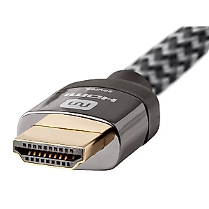 Monoprice 4K High Speed HDMI Cable - Braided - 4K@60Hz, 18Gbps, HDR, CL3 In-Wall Rated, 50ft, Grey