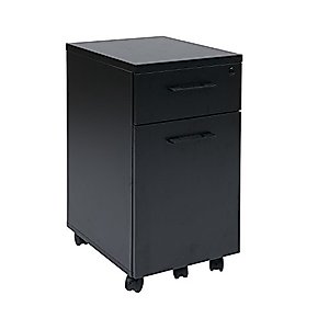 Pro-Line II/OSP Designs PRD3085-BLK Prado Mobile File in with Hidden Drawer and Castors, Black